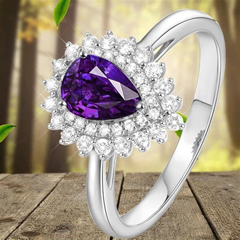 Purple Diamond Wedding Ring