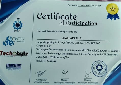 Shaik Afzal S On Linkedin Techobytes Iitmadras Ethicalhacking