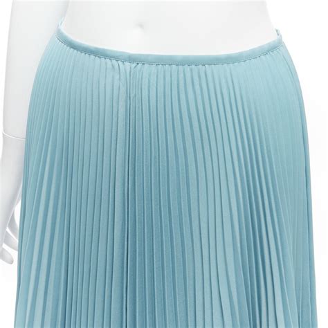New Joseph Abbot Blue Accordion Pleats Center Seam Round Table Skirt
