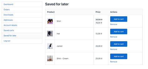 Save Products For Later Save And Share Woocommerce Cart By Bitempl