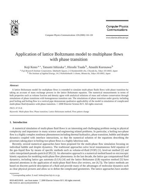 (PDF) Application of lattice Boltzmann model to multiphase flows with phase transition - DOKUMEN ...