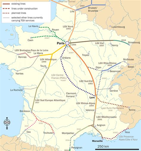 France Road Map Guide Of The World
