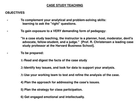 Ppt Enhancing Skills Through Case Study Teaching And Critique