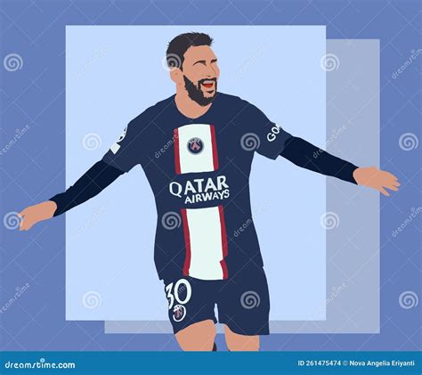 Illustration Of Lionel Messi Argentina Soccer Team Holding Trophy