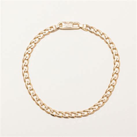 Birks 14k Yellow Gold Curb Link Bracelet 475mm 825