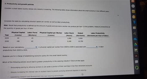 Solved 3. Productivity and growth policies Consider a small | Chegg.com