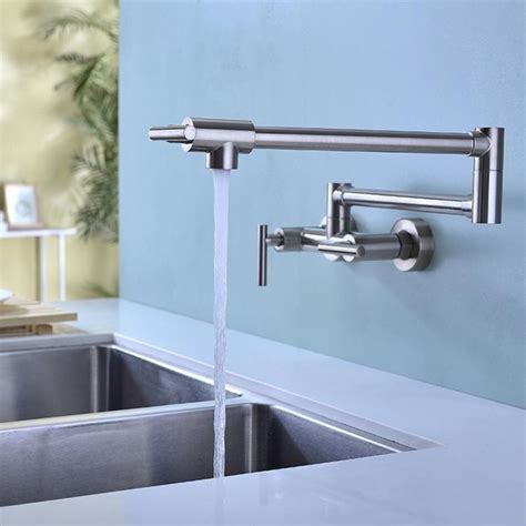 Lightingluxe Hot And Cold Water Pot Filler Faucet Wall Mounted Folding