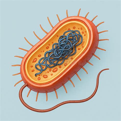 Illustrated Bacterium With Genetic Material Inside Stock Illustration Illustration Of