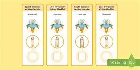 Level Physical Grammar Writing Checklists Teacher Made