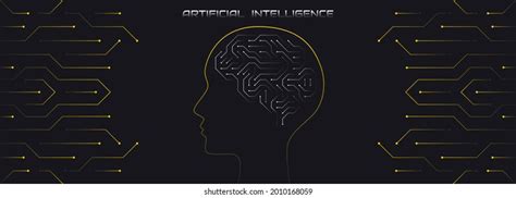 Vector Illustration Brain Form Computer Microcircuit Stock Vector