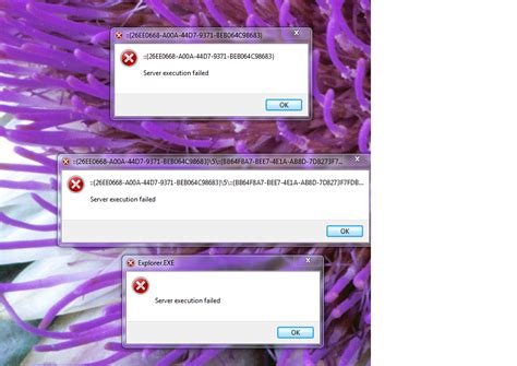 Server Execution Failed Errors On Windows Microsoft Community
