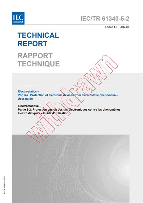 Iec Tr 61340 5 2 2007 Electrostatics Part 5 2 Protection Of Electronic Devices From