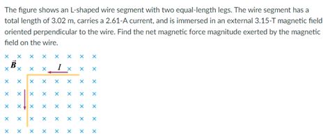 solved the figure shows an l shaped wire segment with two