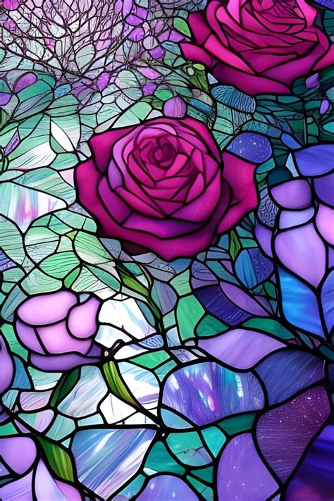 Stained Glass Roses Stained Glass Quilt Glass Window Art Stain