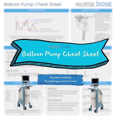 Printable Balloon Pump Cheat Sheet Digital Download Ccrn Study