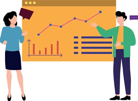 Babe And Girl Working On Graph Analysis 23743369 Vector Art At Vecteezy