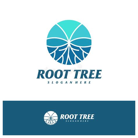 Tree Root Logo Design Vector Template Tree Logo Concepts Illustration