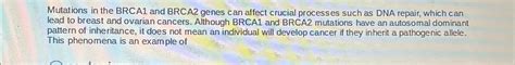 solved mutations in the brca1 ﻿and brca2 ﻿genes can affect