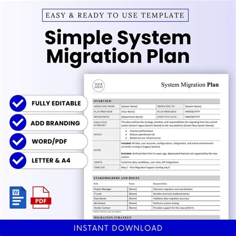 Simple System Migration Plan Template Word Pdf It Migration Plan
