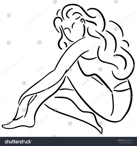 Line Drawing Sexual Womans Silhouette Stock Vector Royalty Free Shutterstock