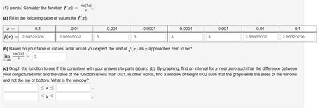 solved 13 points consider the function f x xsin 3x a