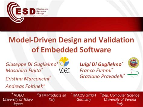 Pdf Model Driven Design And Validation Of Embedded Software
