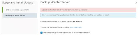 Update Error Vcsa 7 Vcenter Server Not Operational
