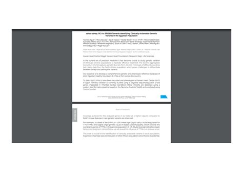 Pdf Towards Identifying Clinically Actionable Genetic Variants In The Egyptian Population
