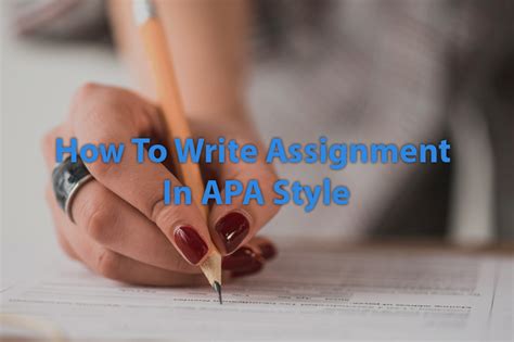 How To Write Assignment In Apa Style Free Sample