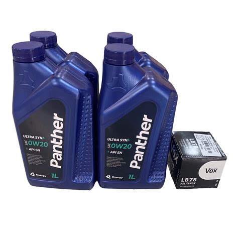 Kit 4 Litros Óleo Motor 0w20 Sintético Api Sn Panther E 1 Filtro Óleo