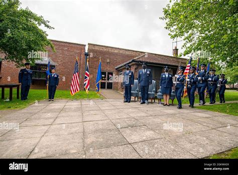 The 423rd Air Base Group Base Honor Guard Right Presents The Colors