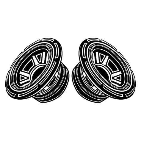 Premium Vector Set Subwoofer Icon Symbol Car Speaker Vintage Monochrome Design