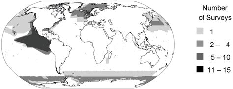 17 Cetacean Line Transect Survey Effort In Terms Of Frequency Of Download Scientific Diagram