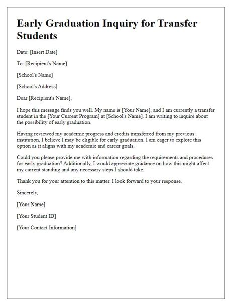 Letter Template For Requesting Early Graduation Free Samples In Pdf