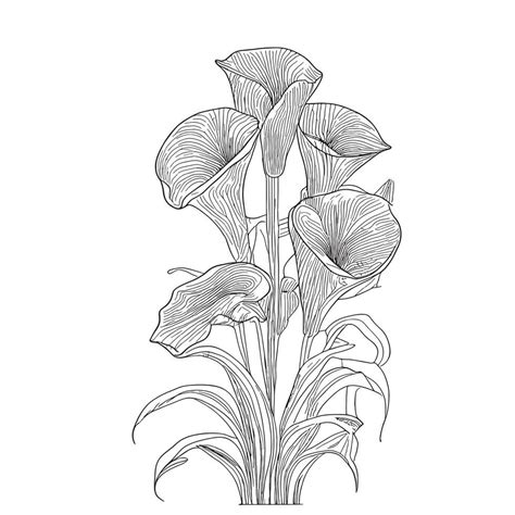 Bouquet Of Calla Lilies Drawing