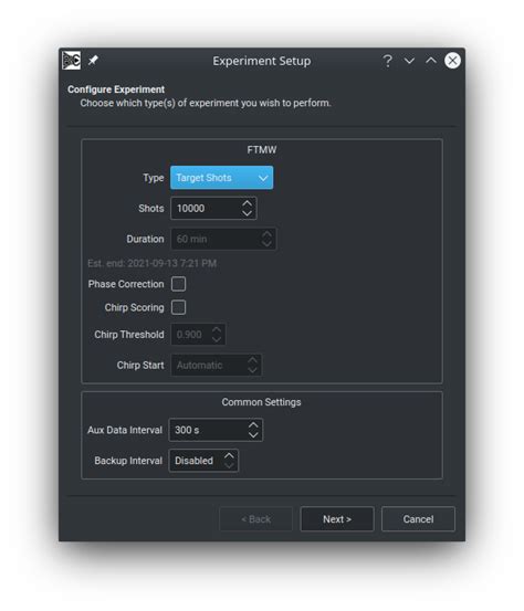 Chirp Setup — Blackchirp Documentation
