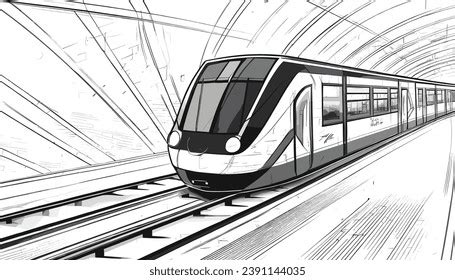 Vector Illustration High Speed Metro Train France Stock Vector Royalty