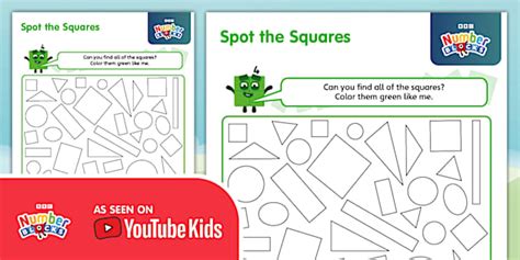 Numberblocks Spot The Squares Worksheet Teacher Made