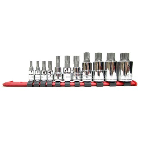 Repco 11 Piece 14 38 And 12 Inch Spline Bits Socket Set Rtk2414 Repco Repco Australia