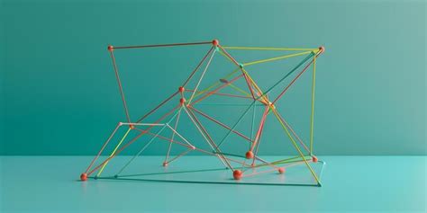 Abstract Colorful 3d Structure With Interconnected Lines Premium Ai Generated Image