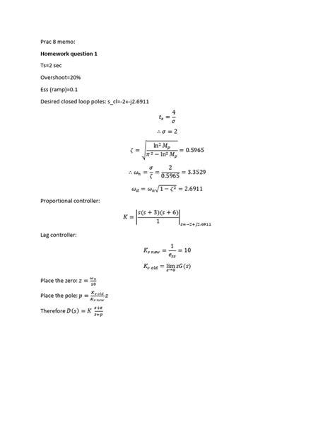 Prac 8 Memo Pdf Signal Processing Control Theory