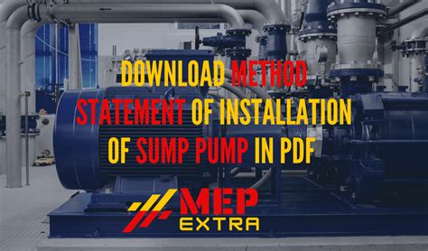 Download Method Statement Of Installation Of Sump Pump In Pdf Mep Extra
