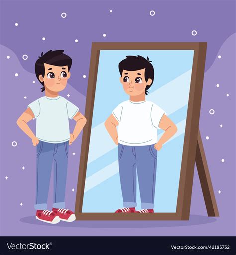 Man Looking In Mirror Royalty Free Vector Image