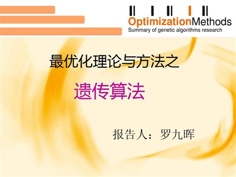 最优化理论与方法 遗传算法 文档下载