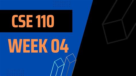 Intro To Programming In Python Week 04 Cse110 Youtube