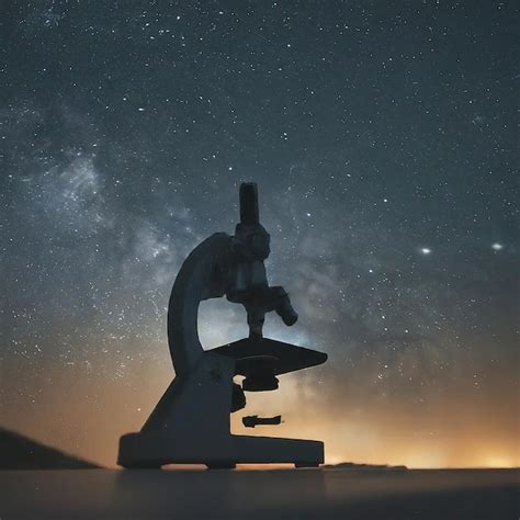 Premium Photo A Microscope Is Shown In Front Of A Starry Night Sky