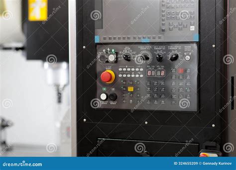 Vertical Cnc Milling Machine With Control Panel Stock Image Image Of