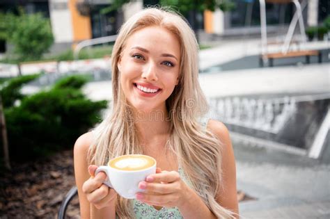 Photo Of Stunning Cute Shiny Girl Tasting Delicious Caffeine Beverage Summer Vacation Free Time