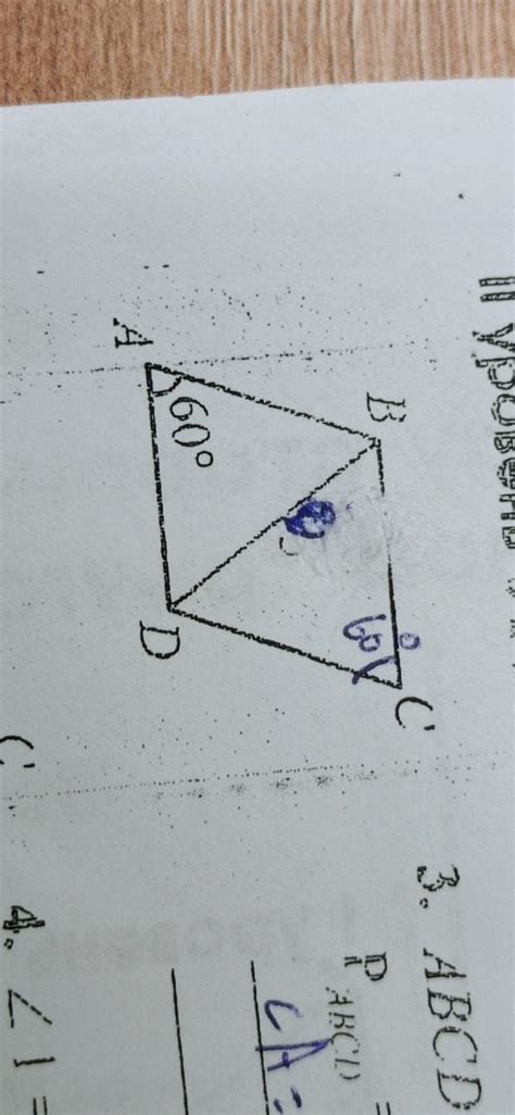 Abcd ромб Угол A равен 60 градусов Диагональ Bd 5 Найти периметр Abcd Школьные Знания Com