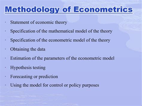 Econometrics And Business Forecasting Ppt Physics Science